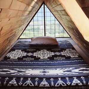 Coperta reversibile in lana di alpaca fatta a mano, design azteco del ...