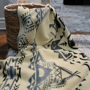 Southwest Throw Blanket, Native Blanket, Alpaca Wool Throw, Navajo Saddle Blanket, Aztec Blanket ...
