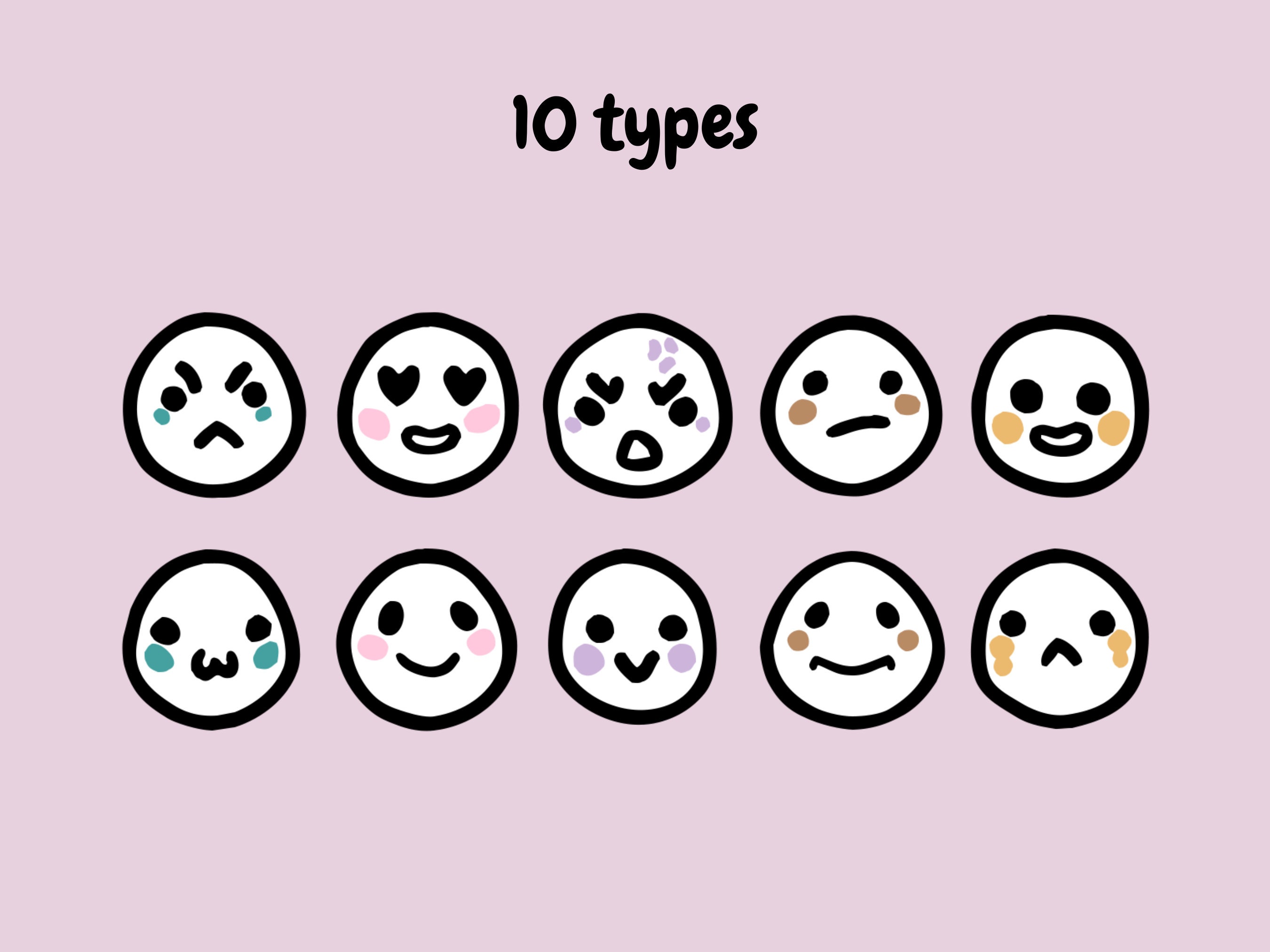 Digital Smile Icons Emojis for Digital Planners, Notion or Home Crafts ...