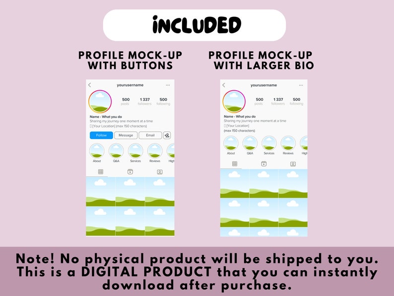Instagram Profile Mock-up Canva Template | Mobile Mock-up for Social ...