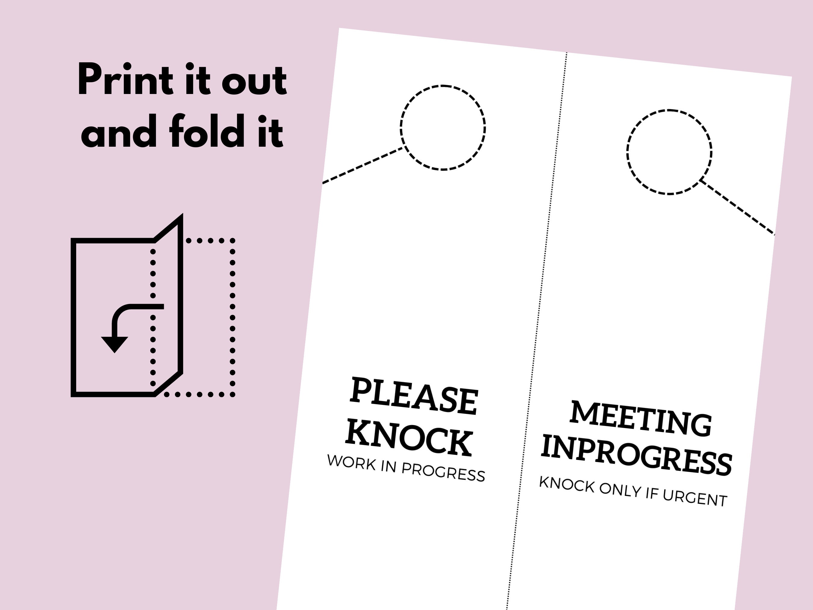 Office Meeting Door Handle Hanger Printable A4 & US Letter - Etsy