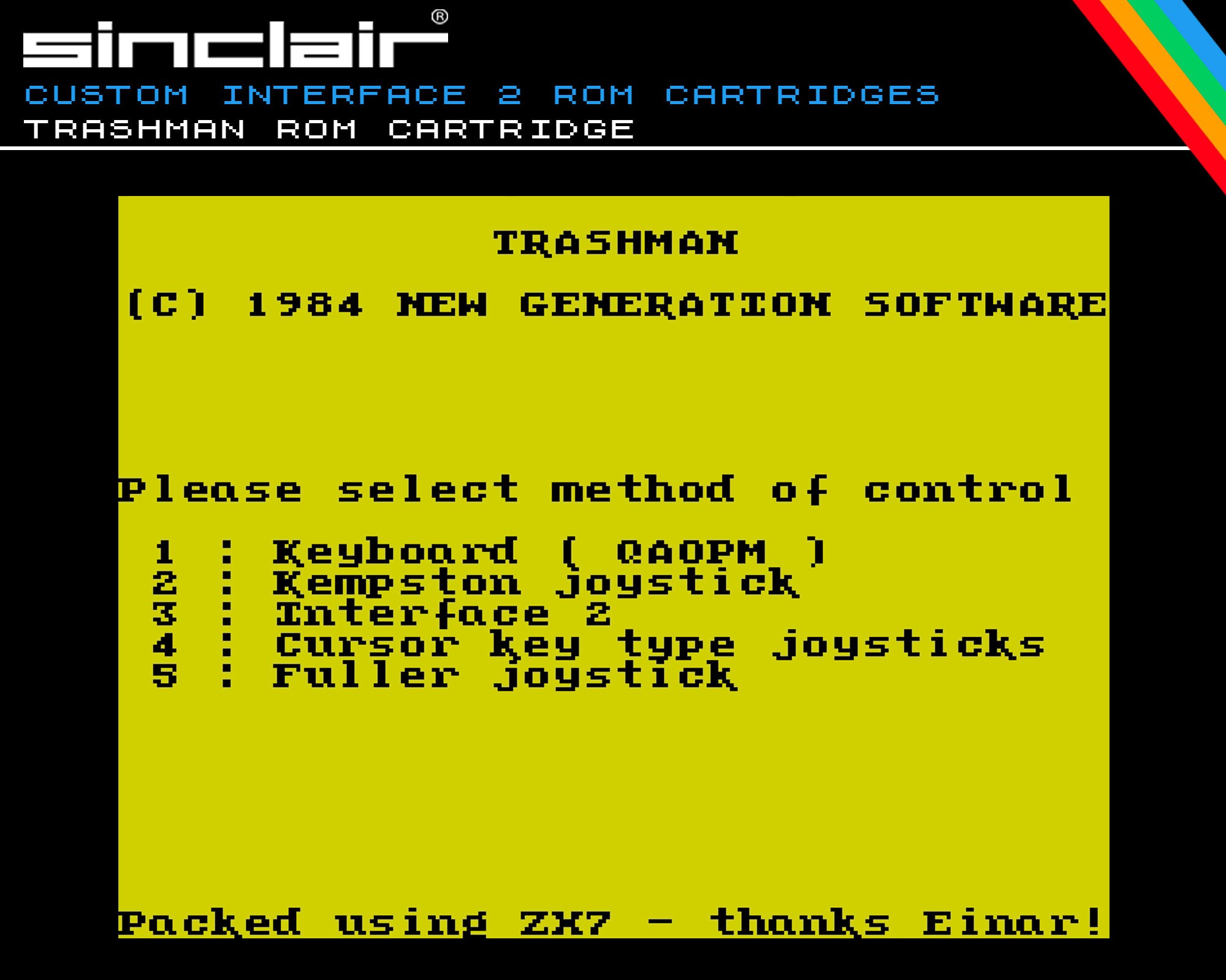 Sinclair ZX Spectrum 48k TRASHMAN ROM Cartridge Youtube Demo - Etsy