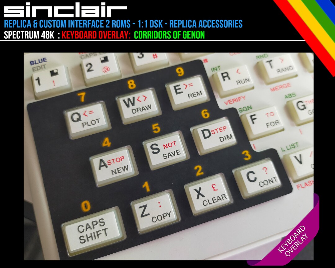 Sinclair ZX Spectrum Keyboard Overlay - Corridors of Genon - Etsy