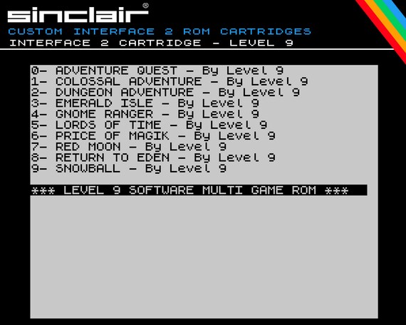 Sinclair ZX Spectrum 48k ROM Cartouche 10 Jeux par NIVEAU 9 | Etsy