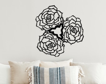 Rose Metal Wall Art - Etsy