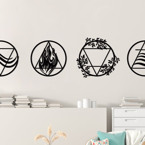 Four Elements Metal Wall Art 4 Elements Metal Wall Decor - Etsy
