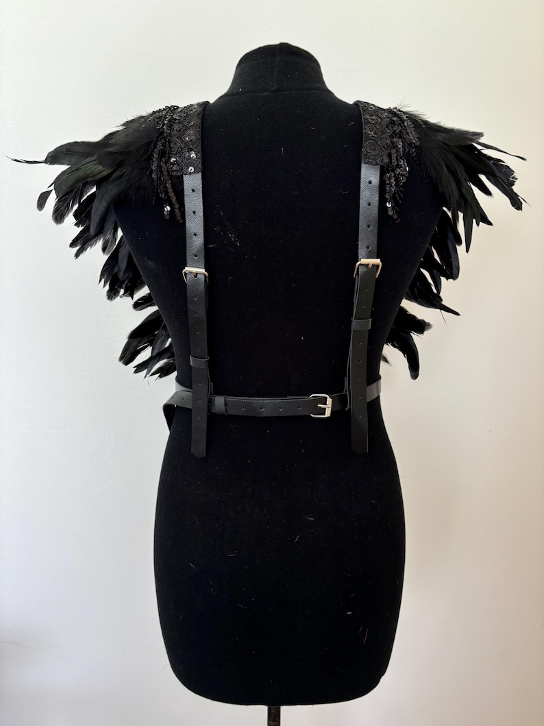 Feather Corset Burning Man Shoulder Epaulette Costume - Etsy