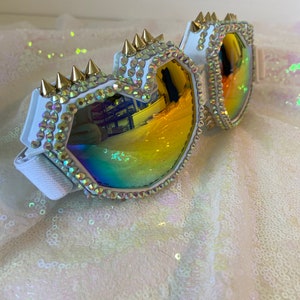Heart Burning Man Goggle | Ski Glasses Burning Man | Rave Rhinestones ...
