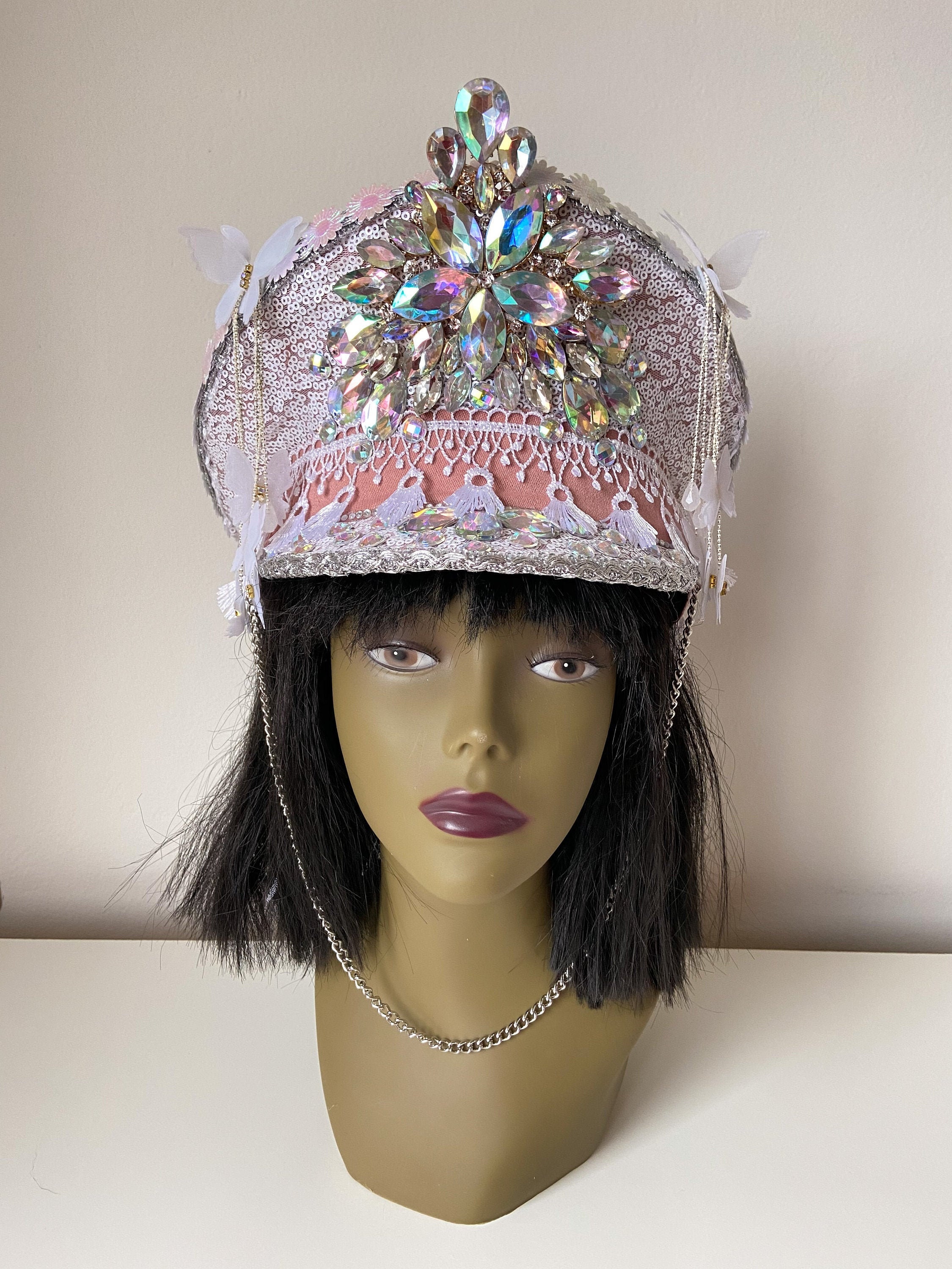 Military Fairy Hat Butterfly Burning Man Festival Hat Pink White ...