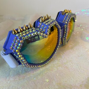 Heart Burning Man Goggle Ski Glasses Burning Man Rave Rhinestones ...