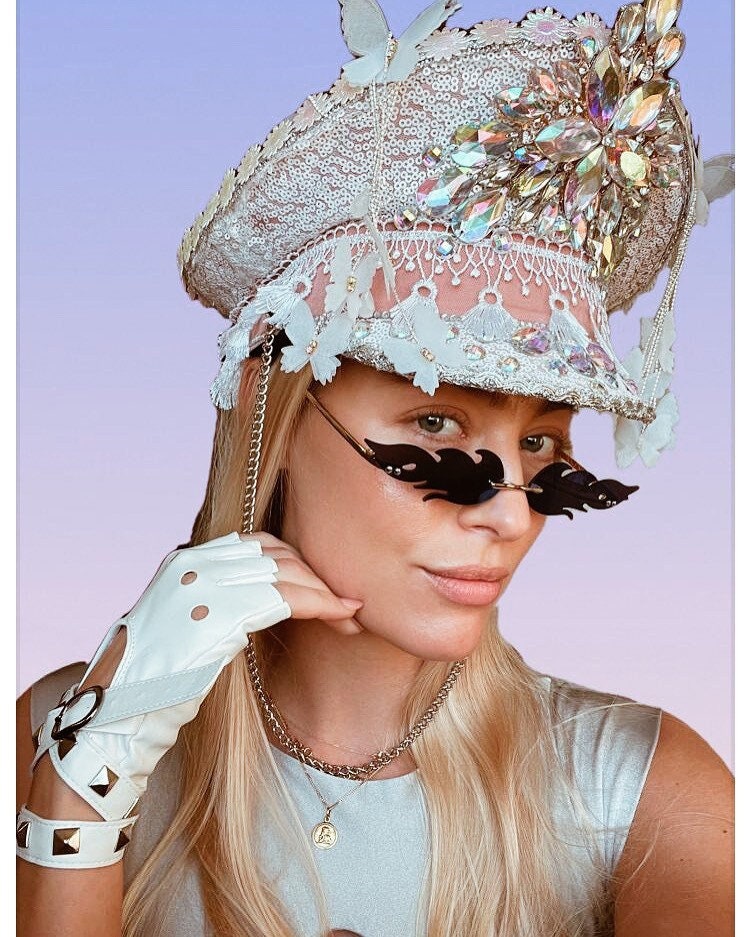 Military Fairy Hat Butterfly Burning Man Festival Hat Pink White ...