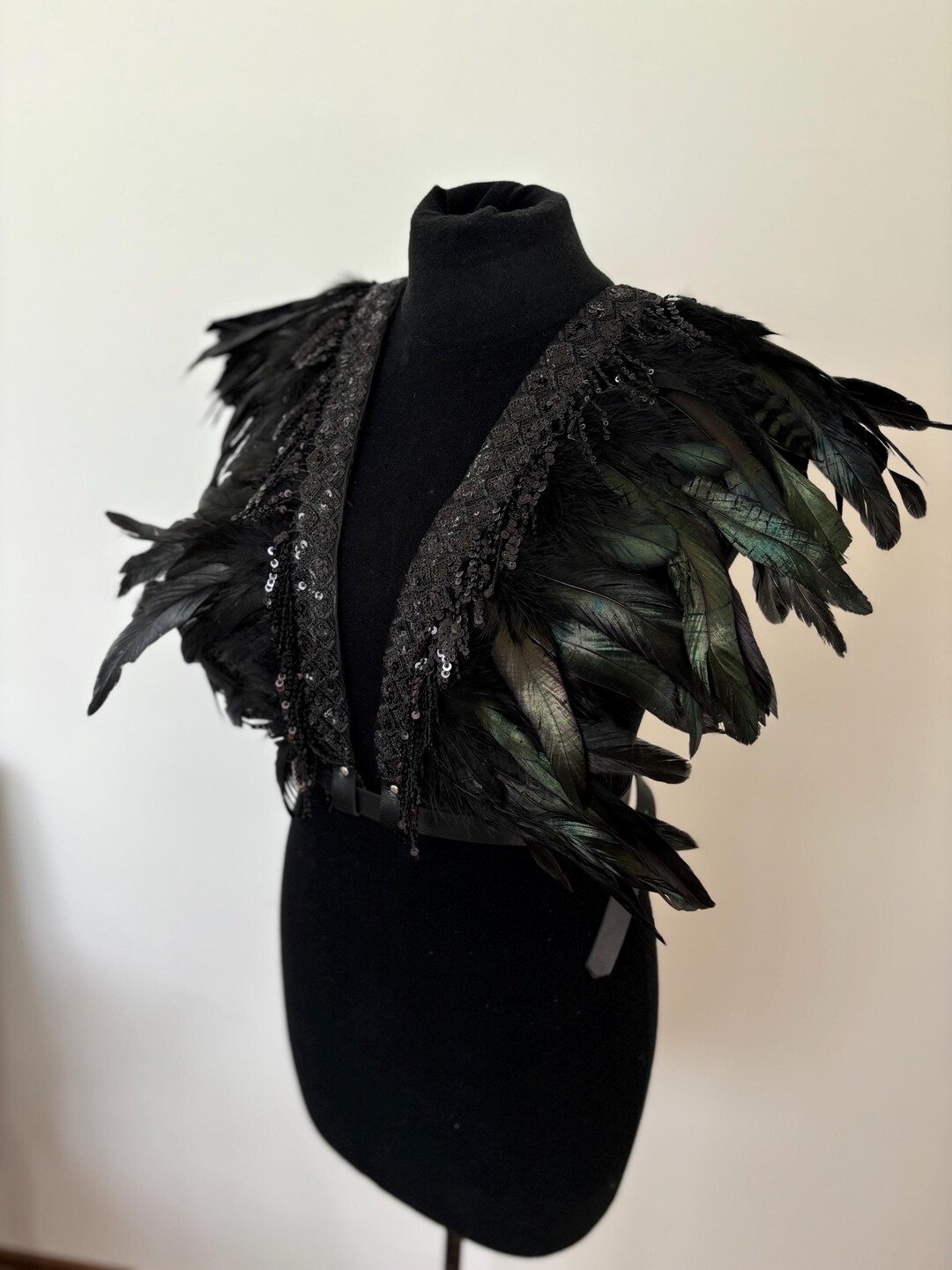 Feather Corset Burning Man Shoulder Epaulette Costume - Etsy