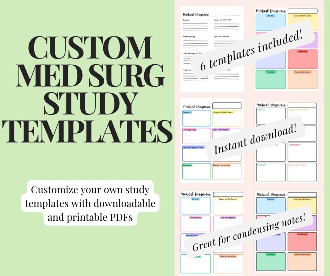 Medical Surgical Study Guide Templates - Custom Med Surg Template ...