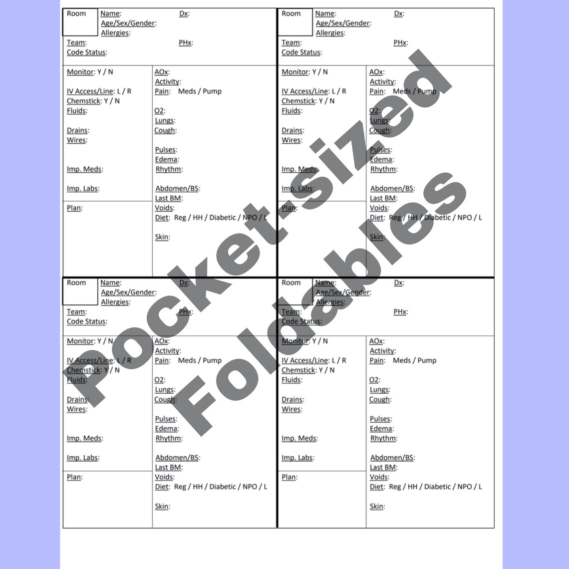 Nursing Report - Handoff Sheets - RN - Handoff Report - Clinical Guide ...