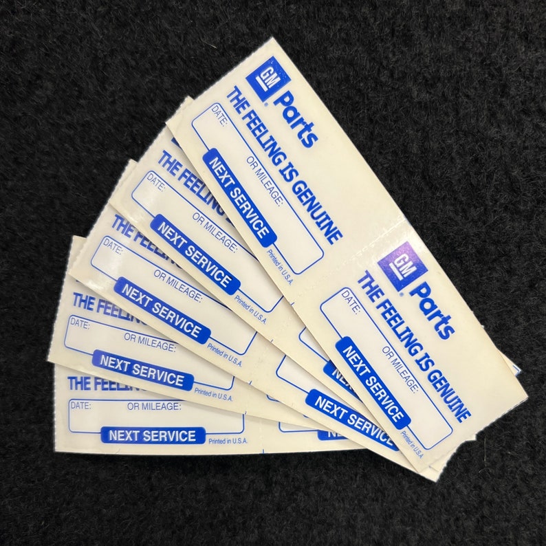Vintage GM Oil Change Windshield Service Reminder Sticker Cling Lot of ...
