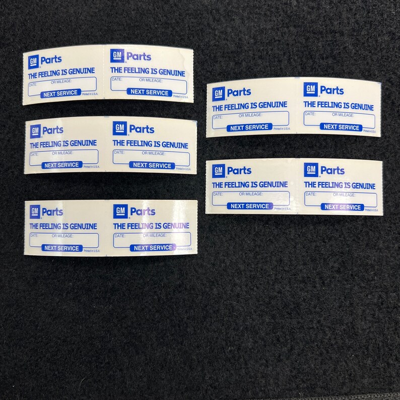 Vintage GM Oil Change Windshield Service Reminder Sticker Cling Lot of ...