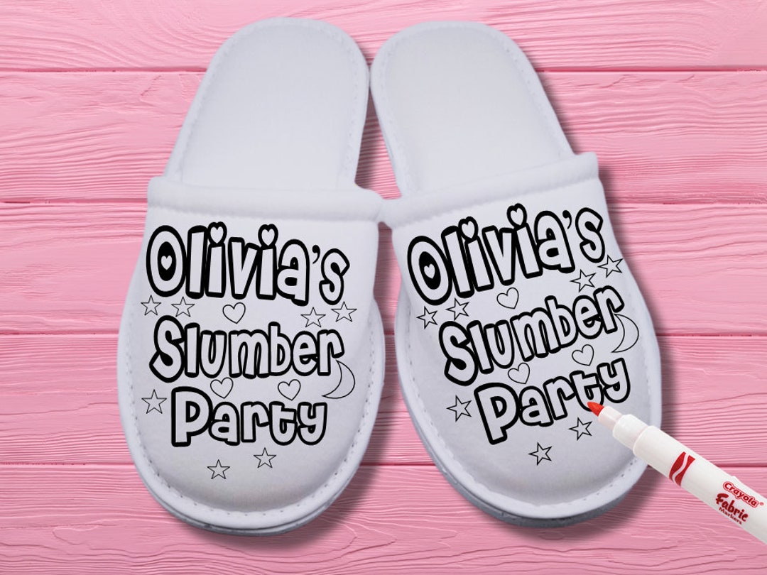 Color Me Slippers, Slumber Party, Personalized Slippers, Sleepover ...