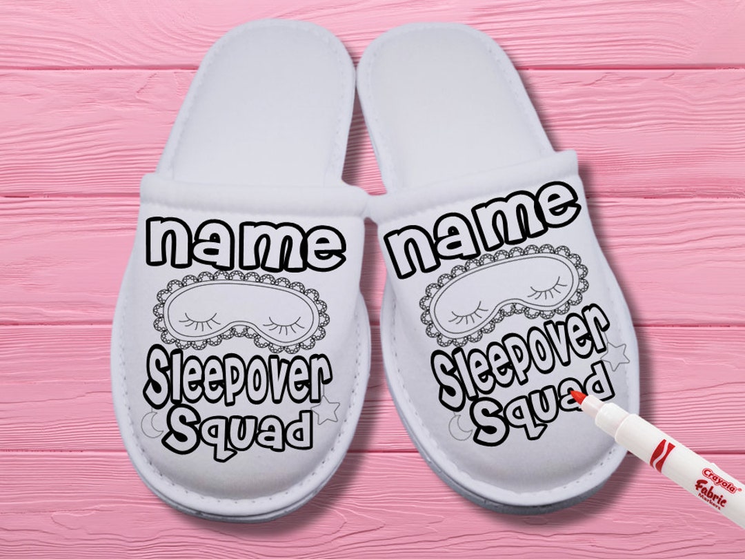Color Me Slippers, Slumber Party, Personalized Slippers, Sleepover ...