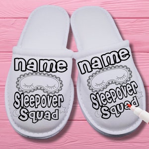 Color Me Slippers, Slumber Party, Personalized Slippers, Sleepover ...