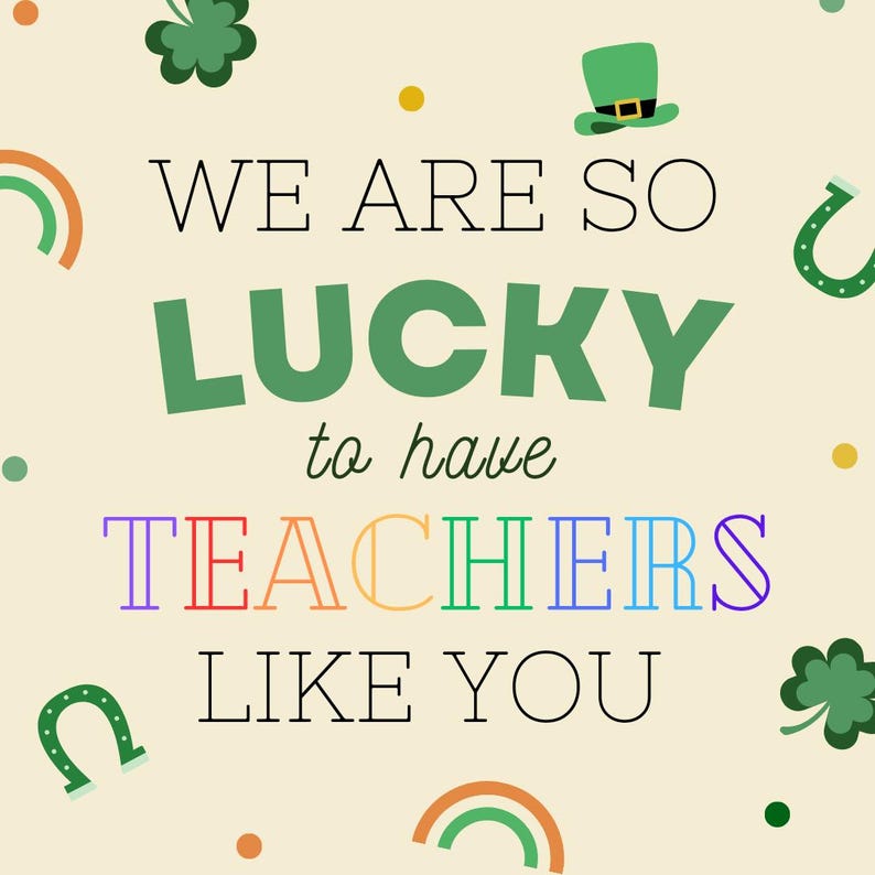 Saint Patricks Day Teacher Appreciation - Etsy