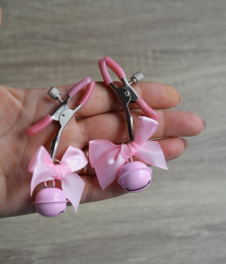 Bell Nipple Clamps With Bows: Non Piercing Nipple Tweezers - Etsy