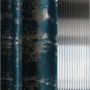 Dark Blue Bronze Texture Curtain Light Luxury Velvet Curtains Thick ...