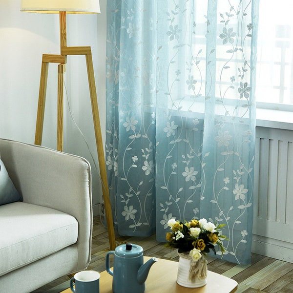 Blue Curtain Panels - Etsy