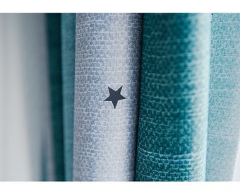 Outerspace Cartoon Rocket Window Curtain Universe Starry Star Sky ...