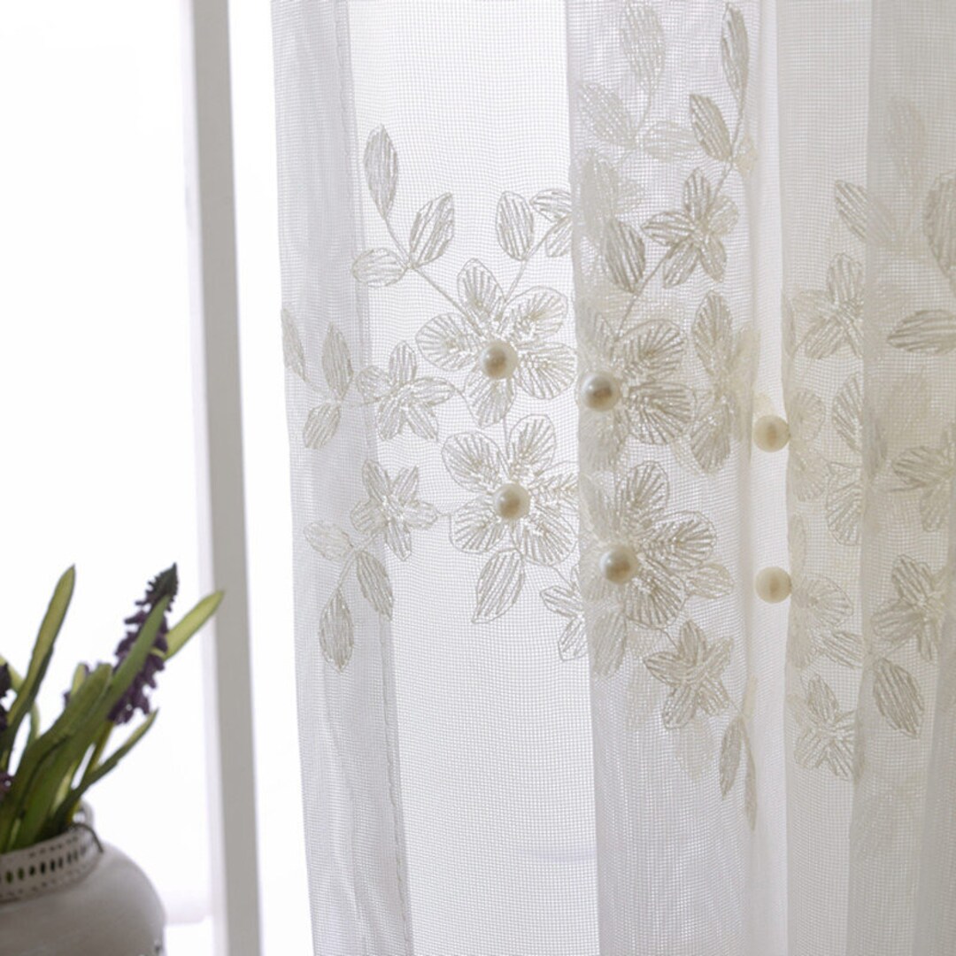 Little Princess Snow White Lovely Pattern Embroidery Sheer Curtain ...