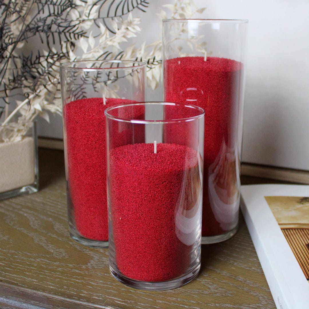 30 Lbs Crimson Red Sand Wax +150 Wicks - Colored Candle Powder Sand Wax ...