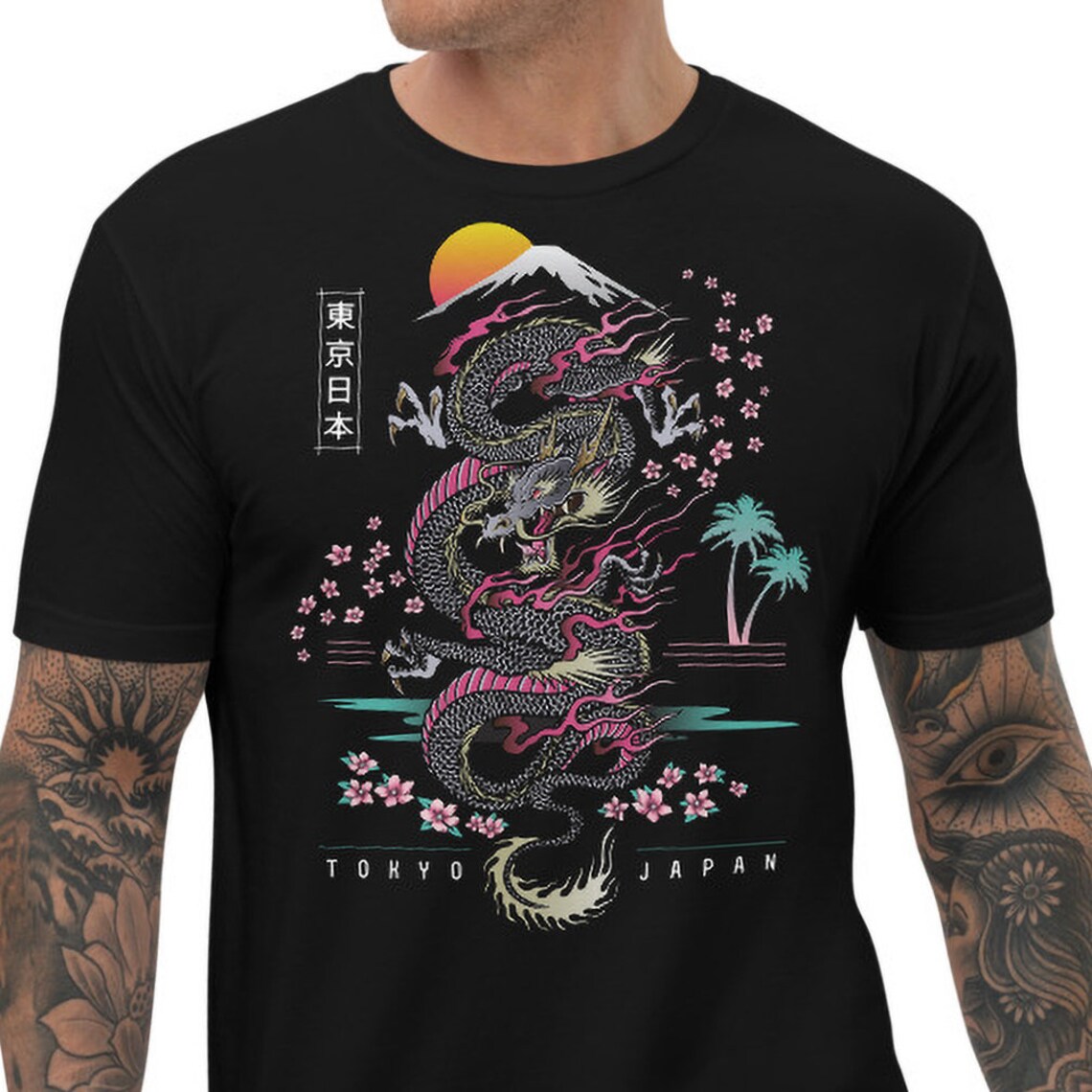 Tokyo Japan | Traditional Japanese Dragon Short Sleeve T-shirt - Etsy