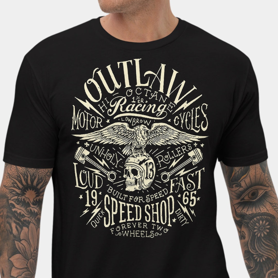 Motorcycle Shirt | Biker Shirt | OUTLAW Short Sleeve T-shirt ...