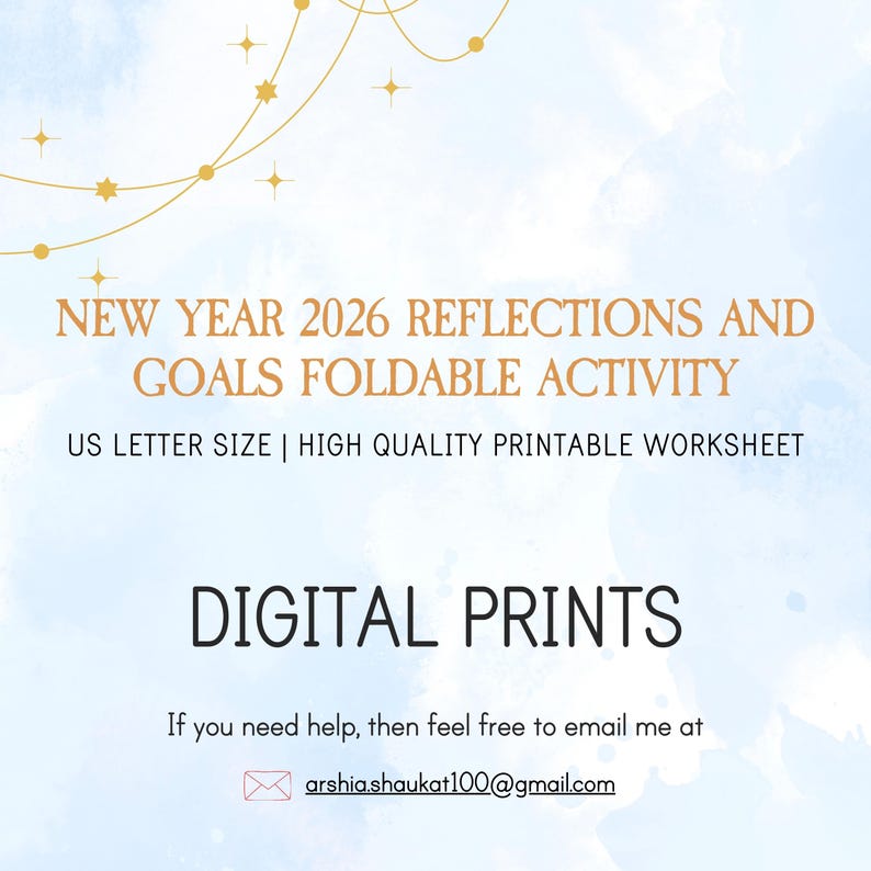 New Year 2026 Reflections and Goals Foldable Activity for Kids ...