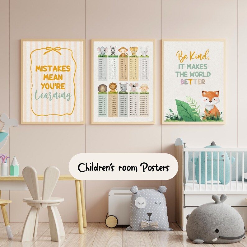 Watercolor Multiplication Table Wall Posters | Homeschool, Classroom ...