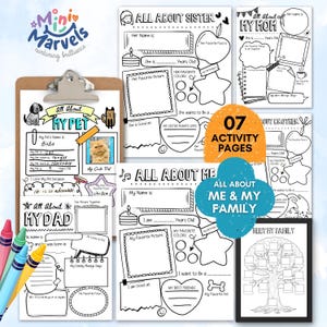 All About Me and My Family Worksheets | Kids Printable | Homeschool ...