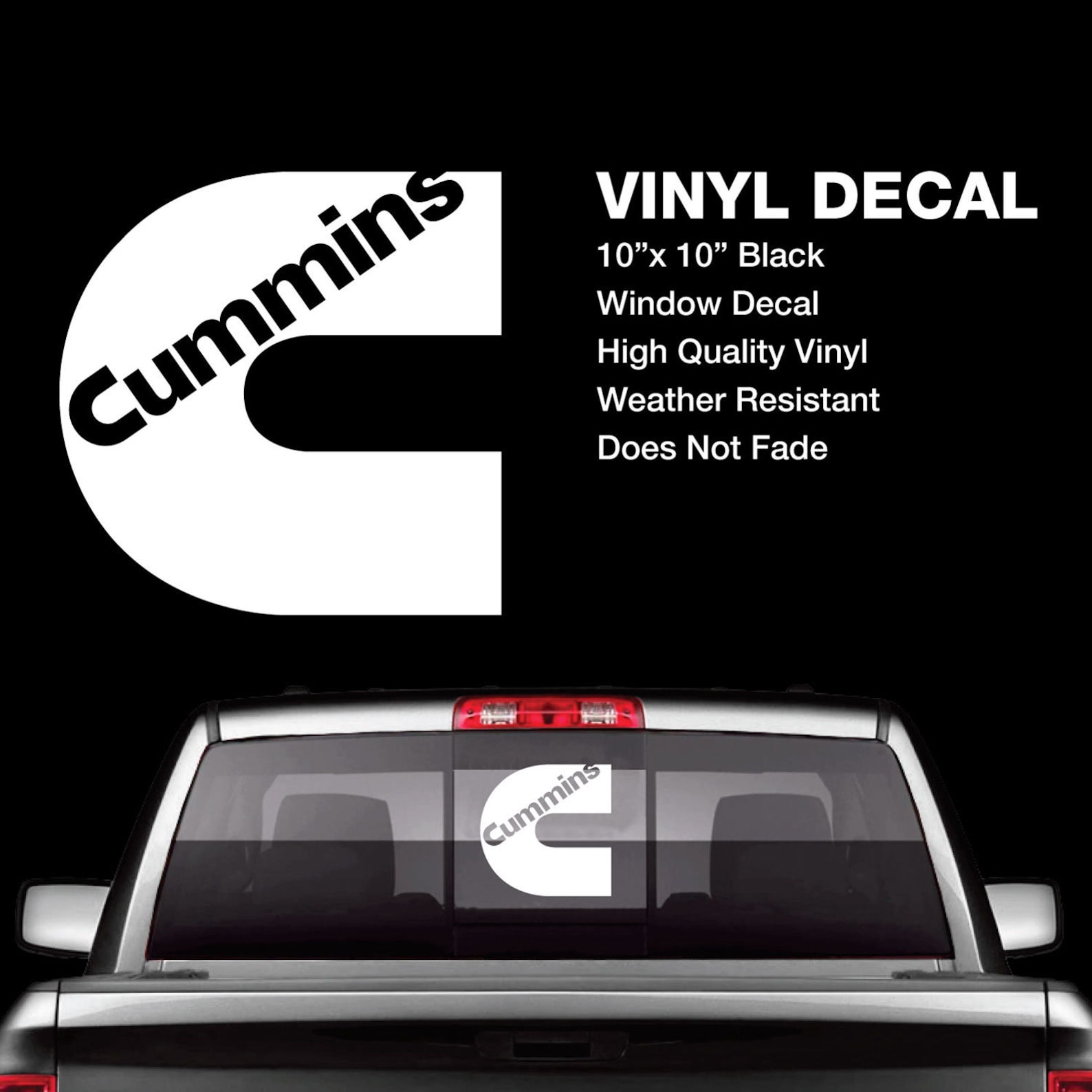 Cummins Window Decal, Large, White, 10" X 10" - Etsy