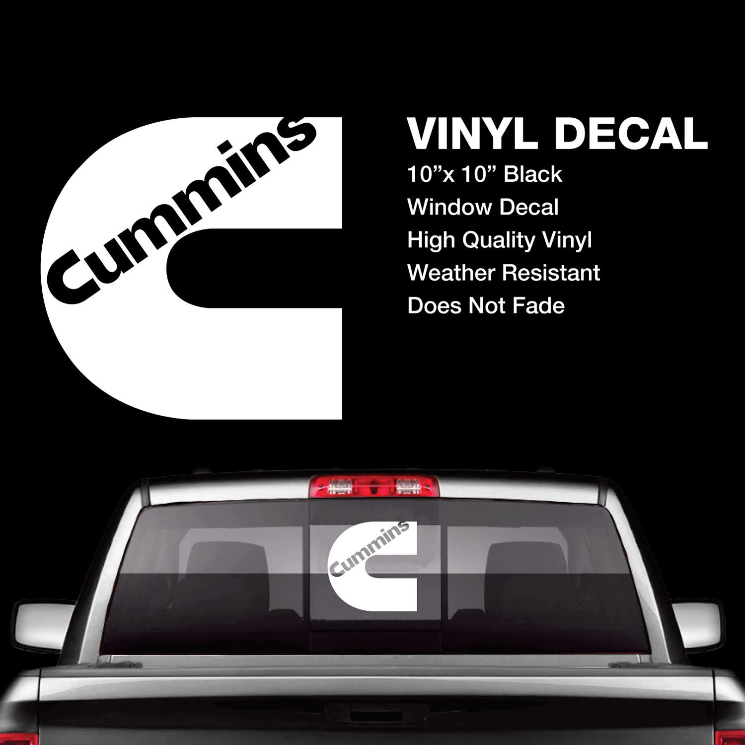 Cummins Window Decal, Large, White, 10" X 10" - Etsy