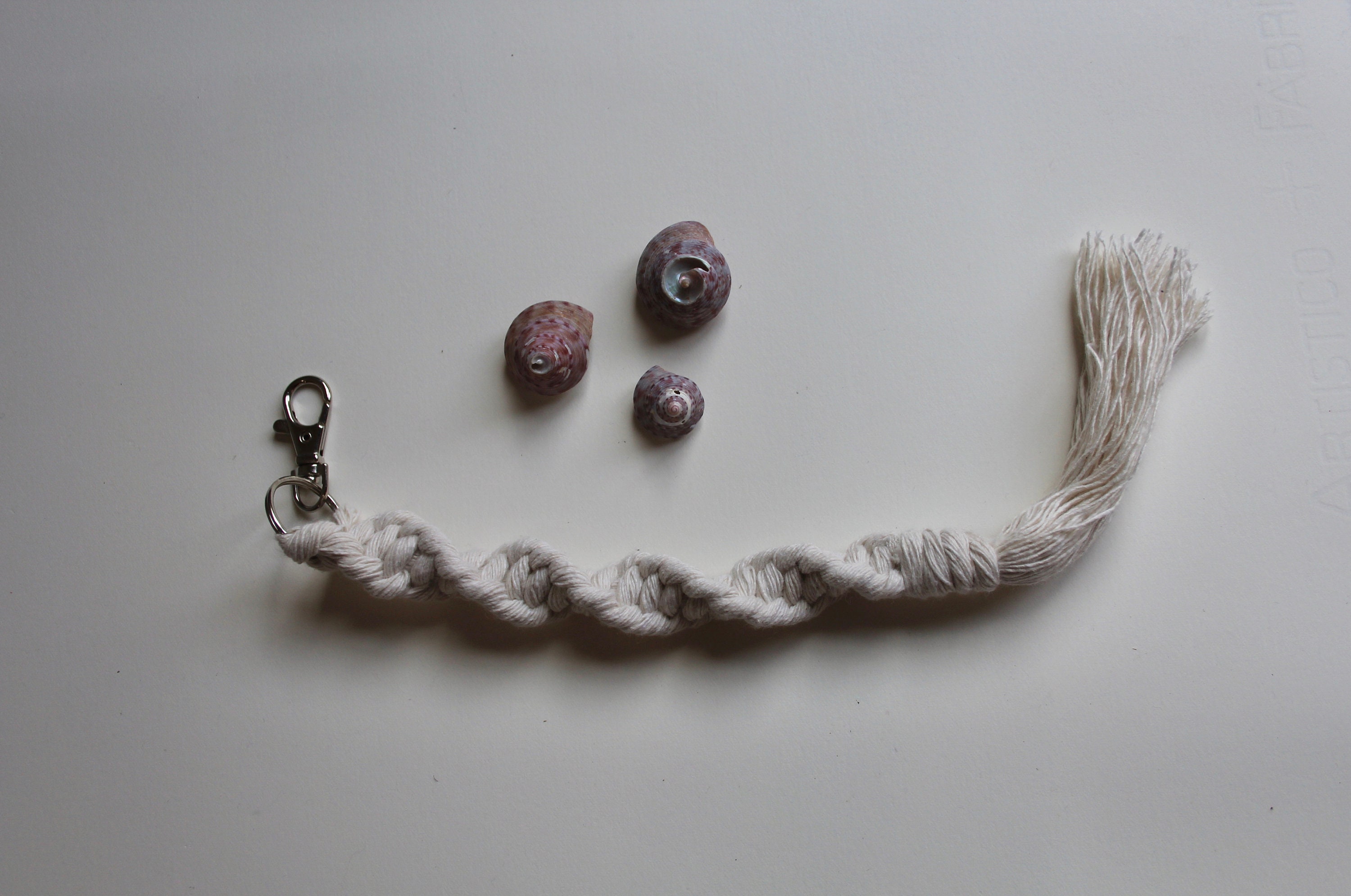 White Twisted Macrame Keyring, Braided Keyring, Boho Keyring - Etsy UK