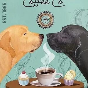 Labrador Coffee Co. Enjoy You Coffee Dog Quote Vintage Display Sign ...