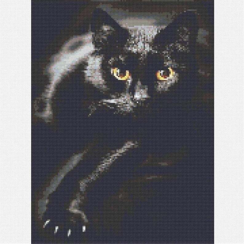 Black Cat Diamond Painting Kit: DIY 5D Art, Home Decor - Etsy