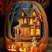 Halloween Printable Cards - Cute Black Cats and 3D Carved Pumpkins ...