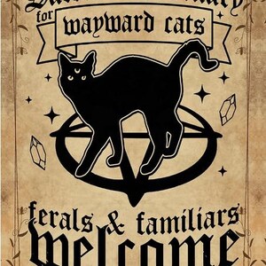 Salem Sanctuary Cat Sign: Rustic Halloween Decor - Made in USA - Etsy