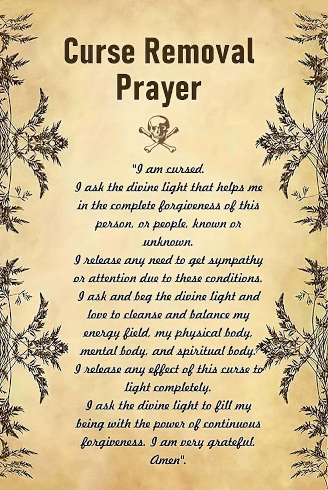 Curse Removal Prayer Home Blessing Love Me Coven Wall Decor Rustic ...