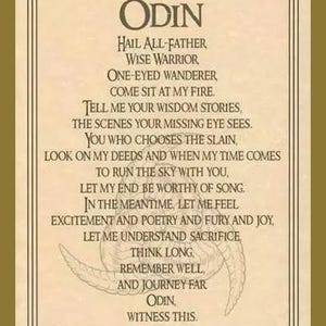 Odin Norse Pagan God Wicca Witchcraft Prayer - Book of Shadows Page ...