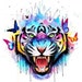 Neon Rainbow Tiger Drip Print File Colorful DIY Frameable Wall Art ...