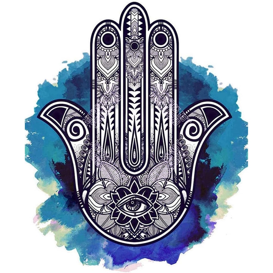 Hamsa Hand of Fatima Good Luck Amulet Resizable Printable PNG and JPG ...