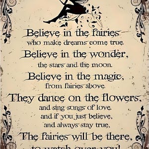 Believe in Fairies Vintage Style Metal Sign - Mystical Quote Decor - Etsy