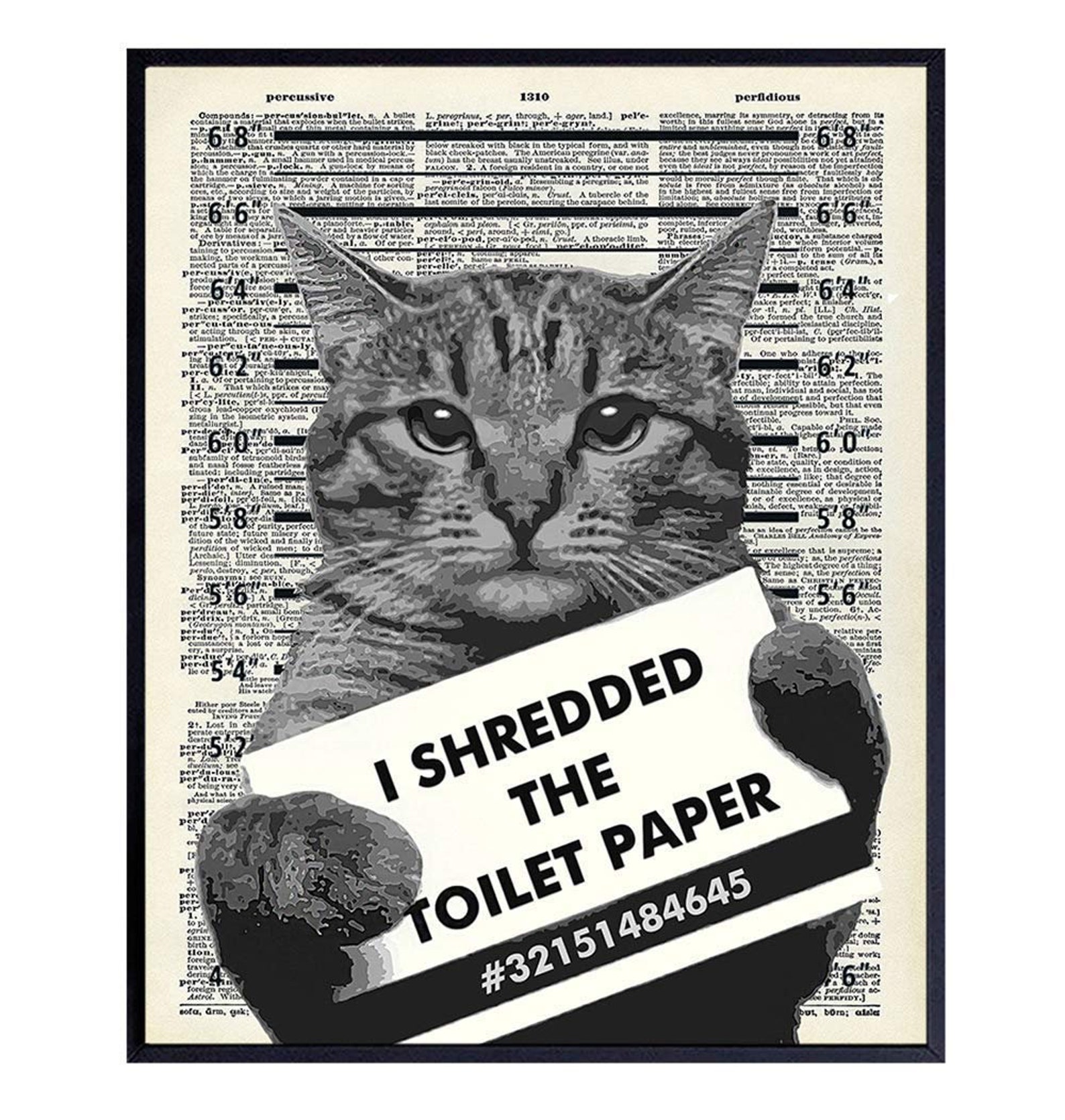 Tabby Cat Prisoner Photo I Shredded the Toilet Paper DIY - Etsy