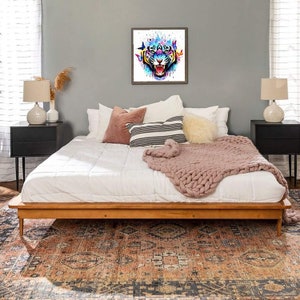 Neon Rainbow Tiger Drip Print File Colorful DIY Frameable Wall Art ...