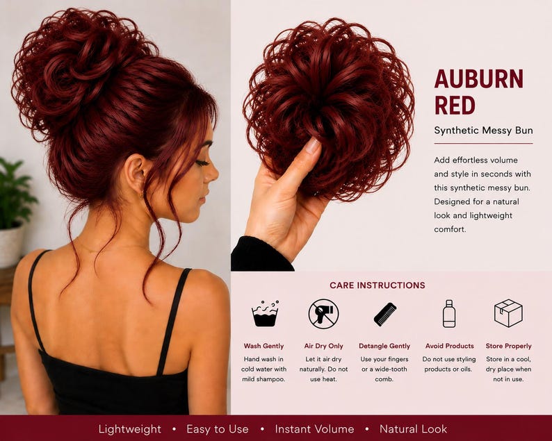 Synthetic Messy Bun Hair Scrunchie: Handmade Volume Updo Hair Piece - Etsy